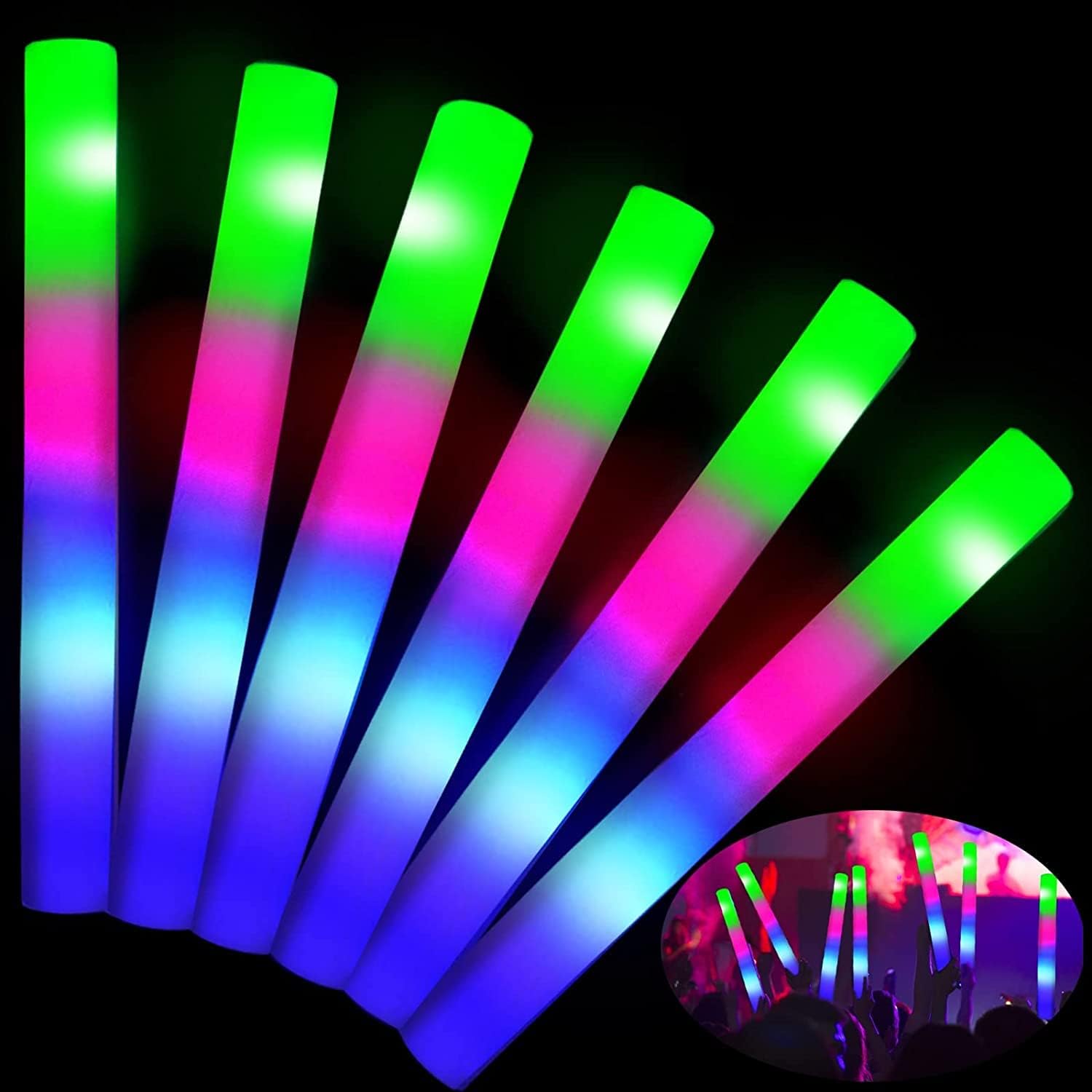 Styrofoam Led Light Up Foam Sticks Pack, Holiday Wedding Glow Sticks ...