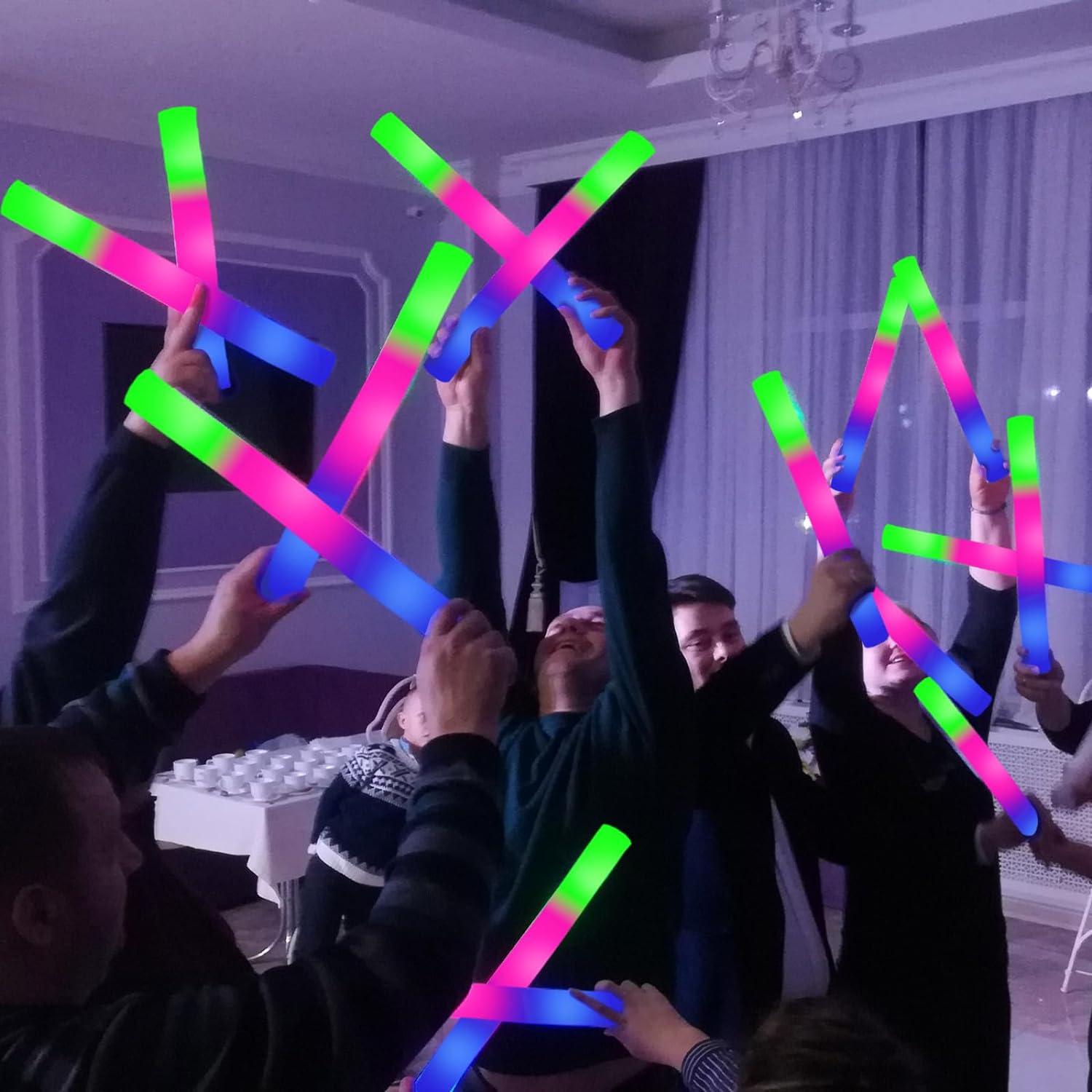 Styrofoam Led Light Up Foam Sticks Pack, Holiday Wedding Glow Sticks ...