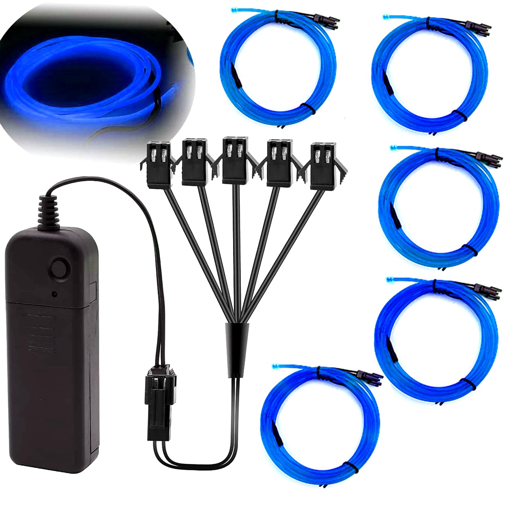 Blue Rope Lights Noise Reduction EL Wire LED Rope Light Wire 9.8ft/3m ...