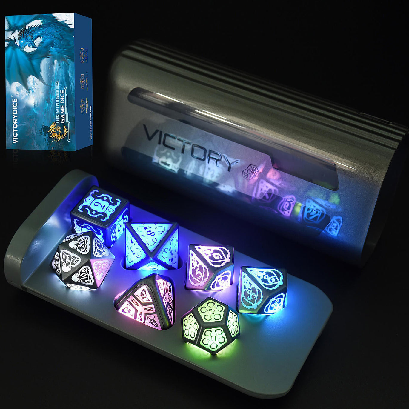 D&D Dice Sets LED with Charging Box Light Up For Dungeons & Dragons ...