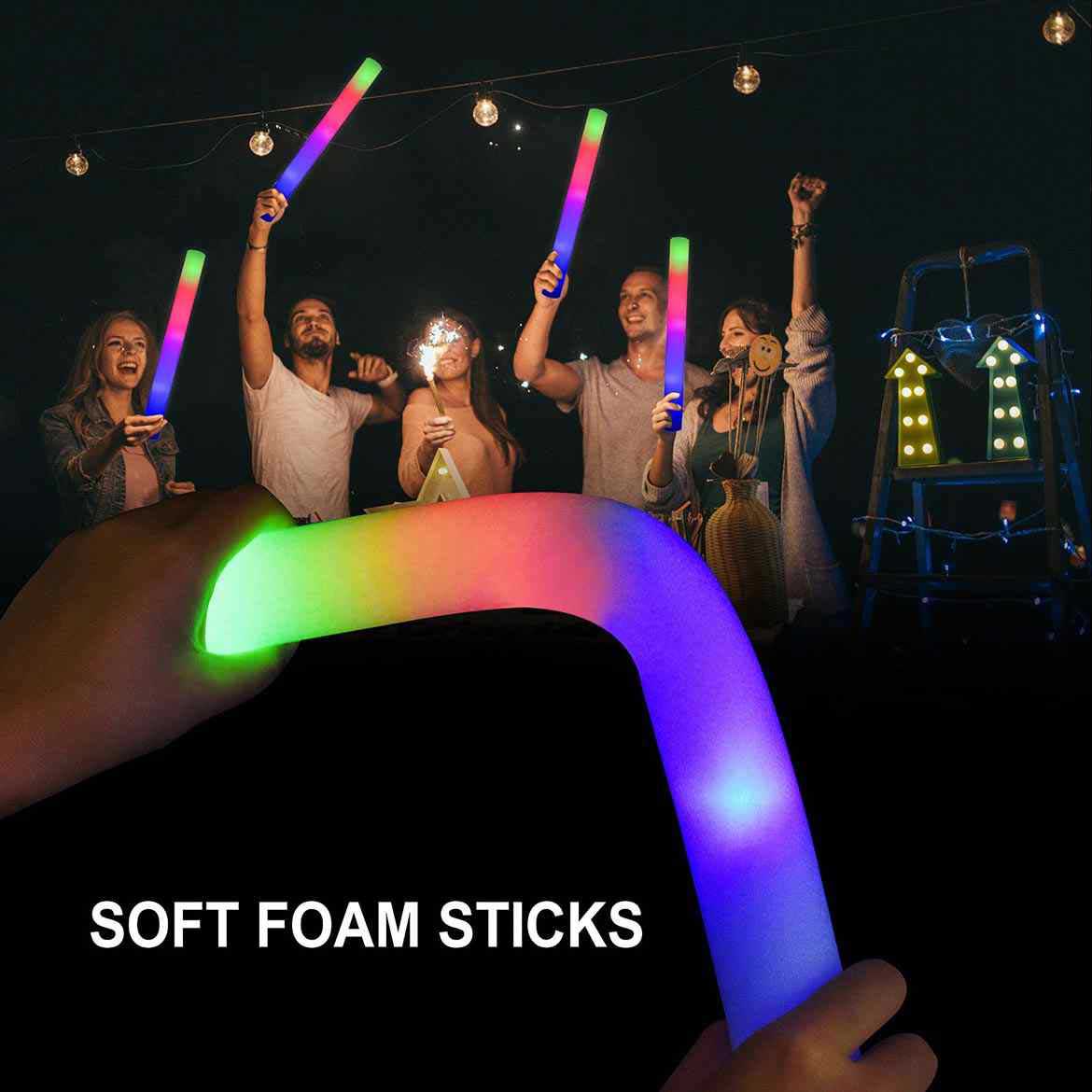 Neon Glow Foam Sticks Bulk, Rave Foam Glow Tubes For Occasions, Wedding ...
