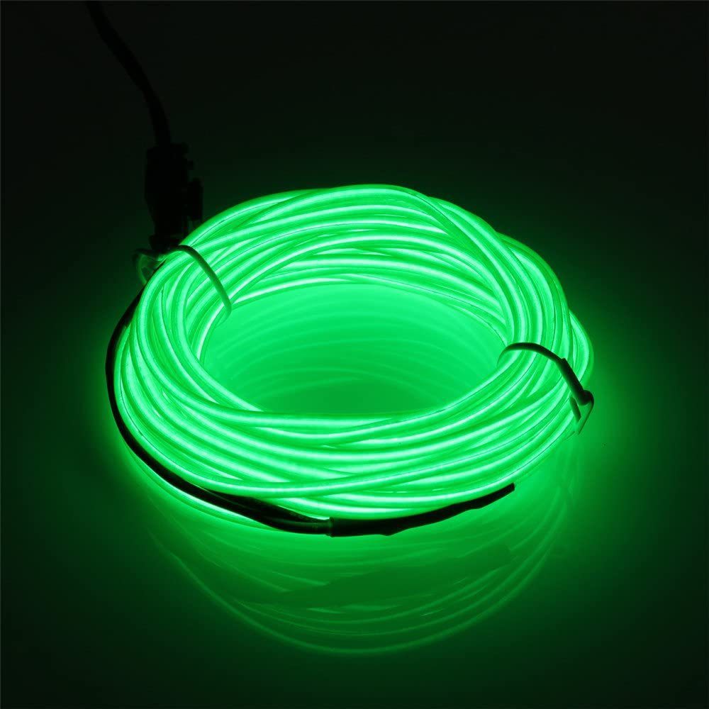 Green Exterior Rope Lights 9.8ft/3m EL Wire DIY Glowing Flexible Wire ...