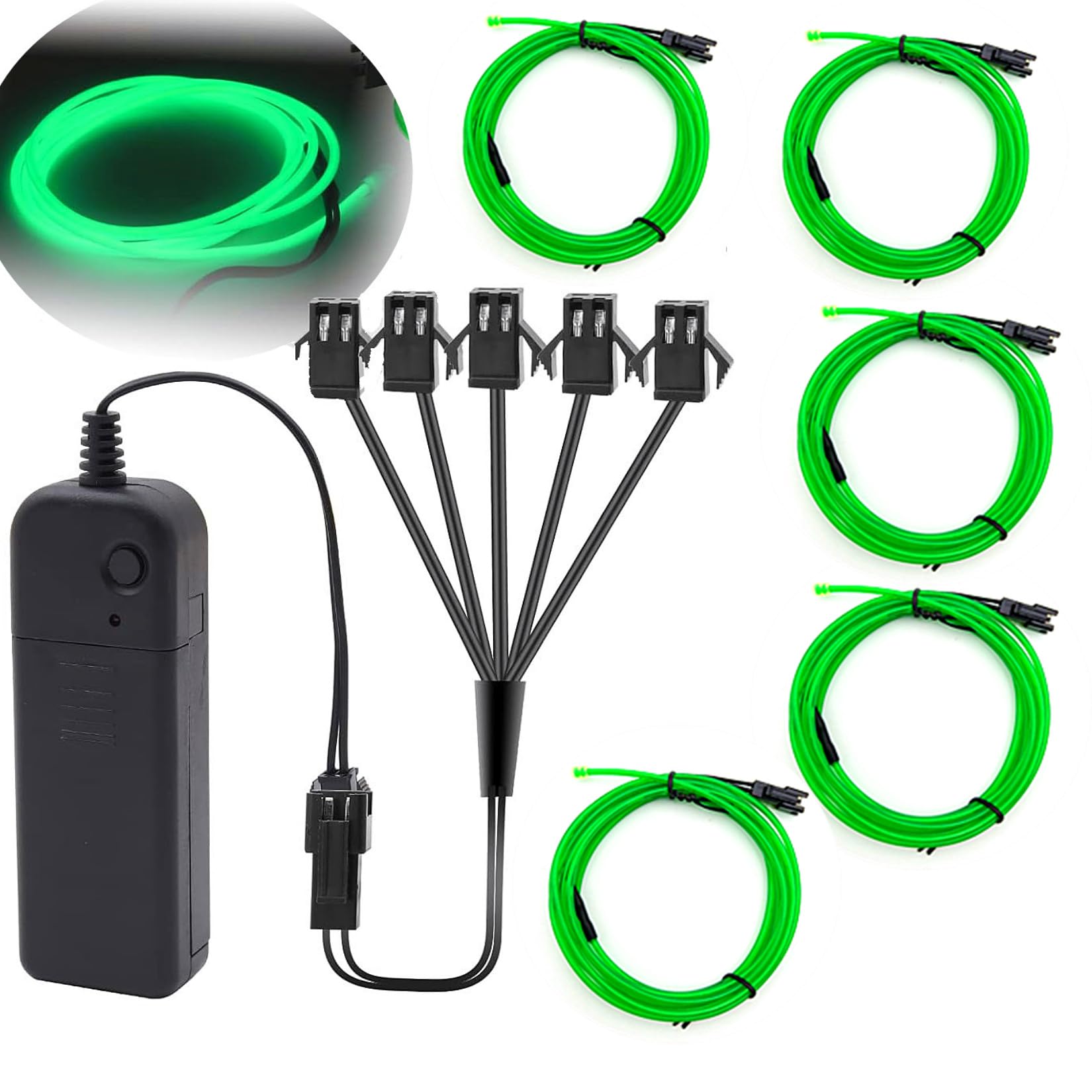 Green Exterior Rope Lights 9.8ft/3m EL Wire DIY Glowing Flexible Wire ...