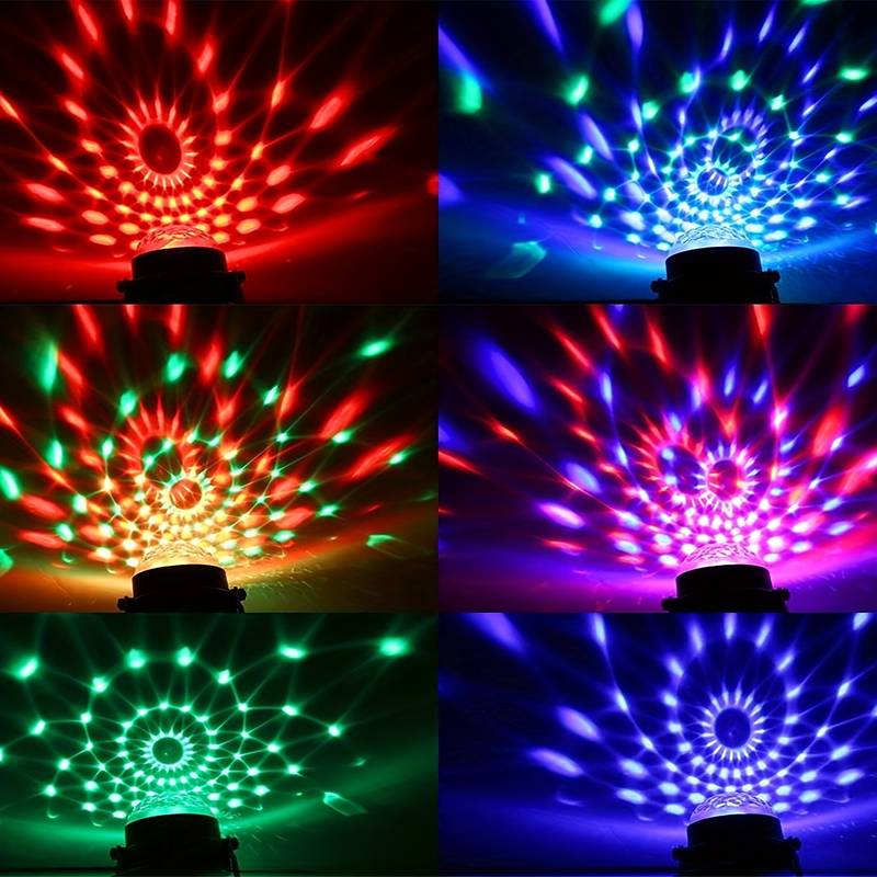 15 Modes Disco Light 9W Sound Activated Party Lights Disco Ball Ripple ...