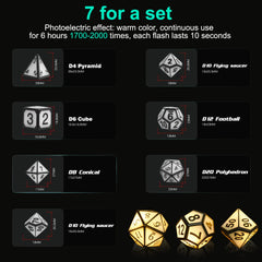 Light up LED DND Dice Sets of 7 Pack Rechargeable Electronic Dice with ...