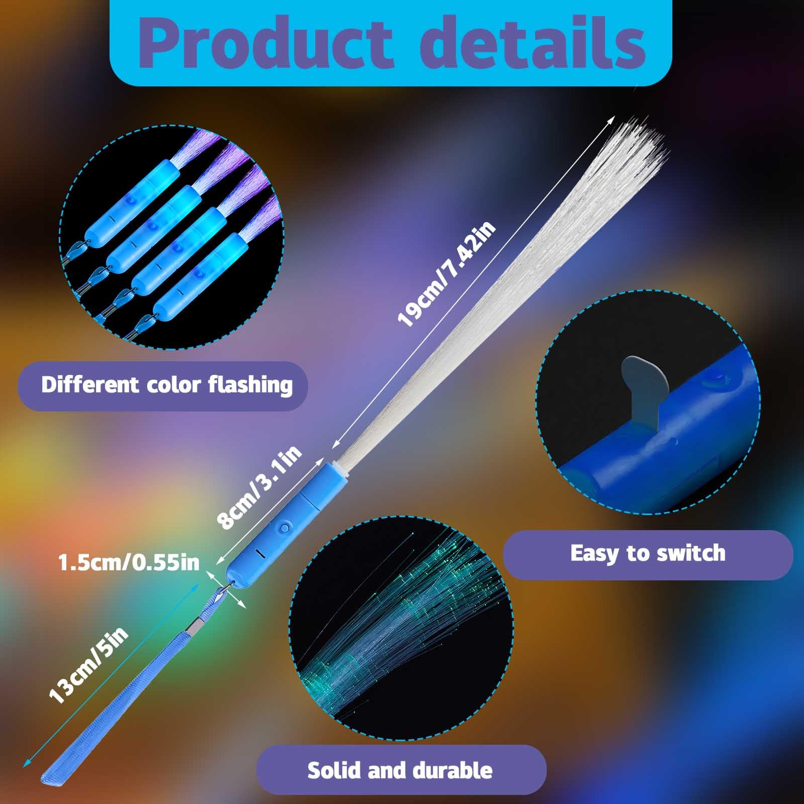 Blue LED Light Up Wands Wedding Fiber Optic Wands Bulk Glow Flashing W ...