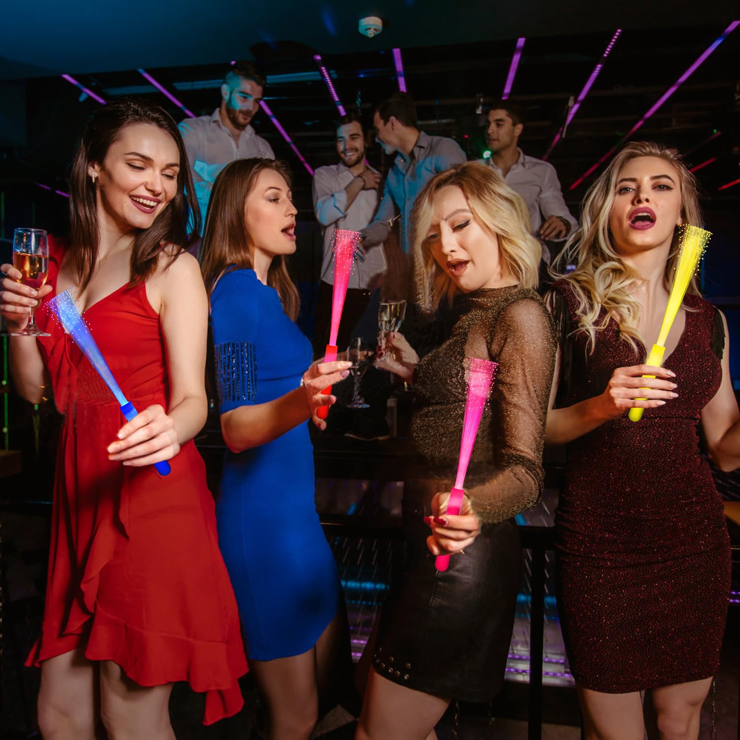 Yellow Magic Wands Glow Fiber Optic Wands Bulk Light up Wand Glow Stic ...