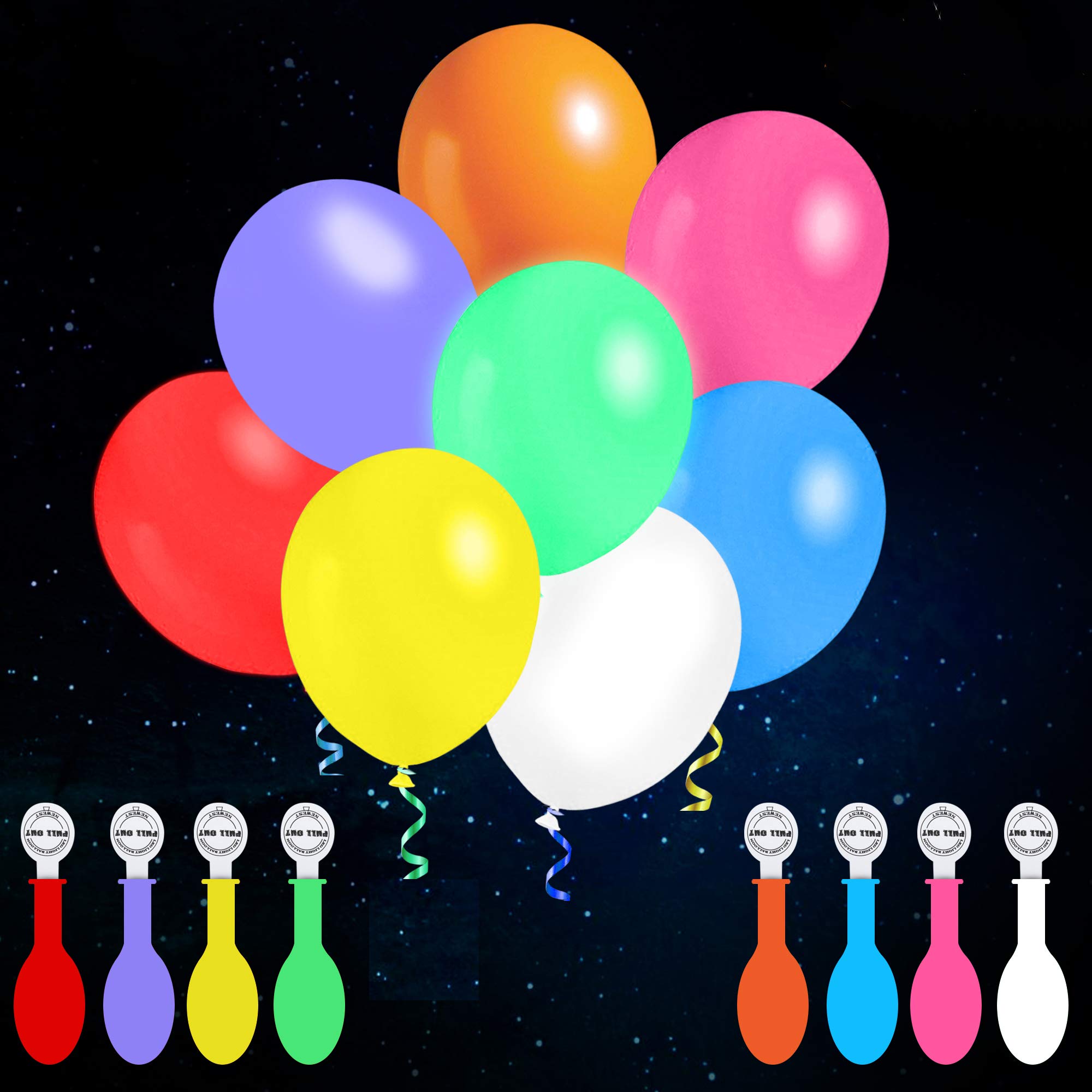 7 Colors LED Balloons, Mixed-Colors Light Up Balloons, Flashing Party ...