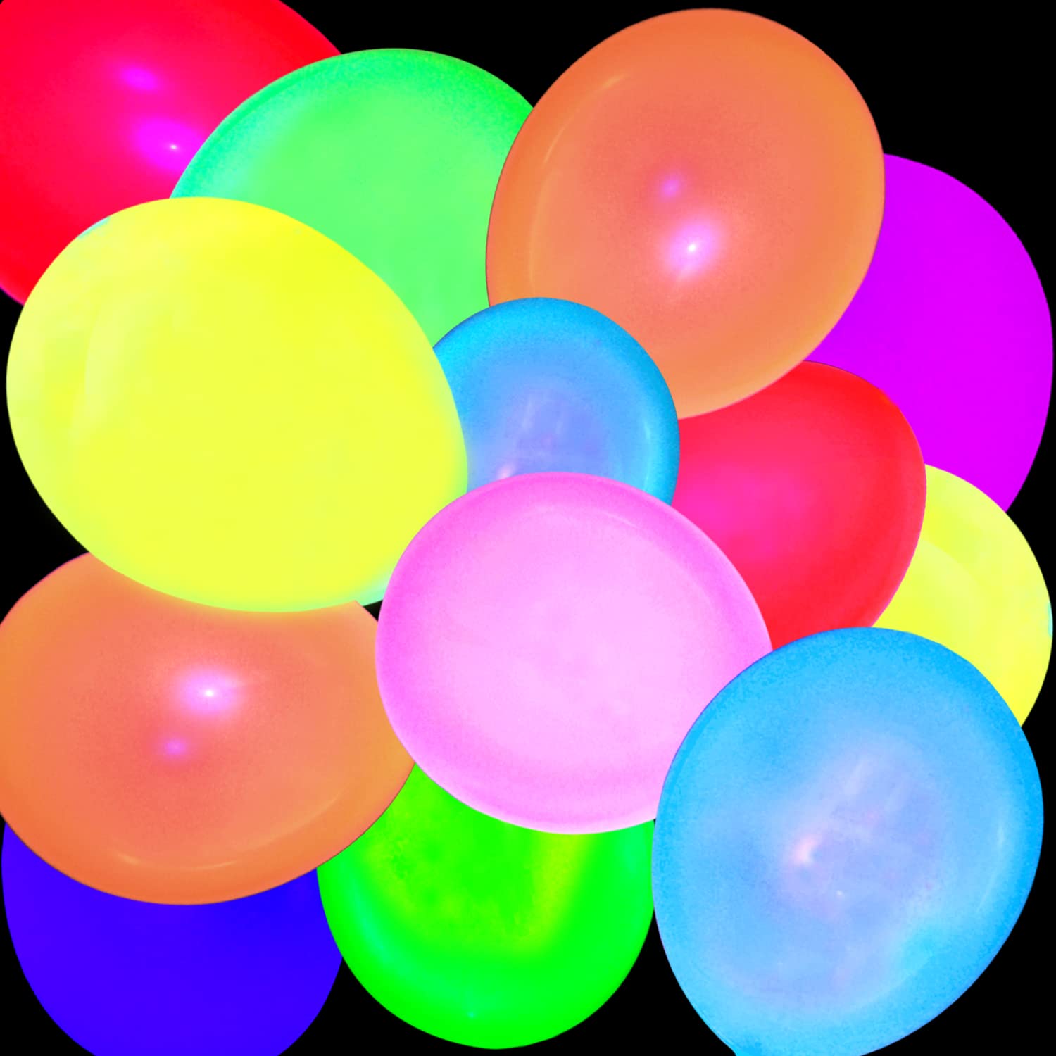 Neon Glow Party Balloons UV Black Light Balloons, Glow in the Dark Par ...