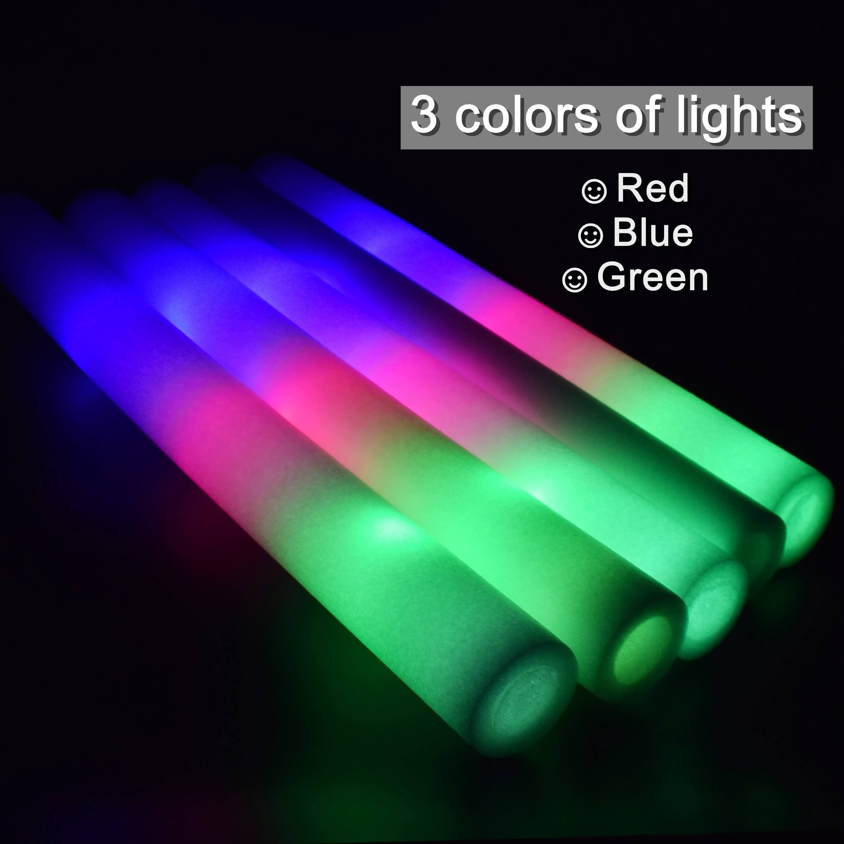 Colored Led Sticks Foam Pack, RGB Led Foam Sticks For Wedding Party ...