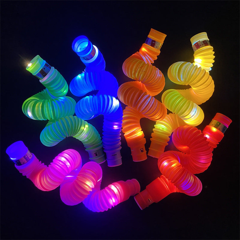 Light up Pop Tubes, 6 Colors LED Toy Fidget Glow Tube,Glow in The Dark ...